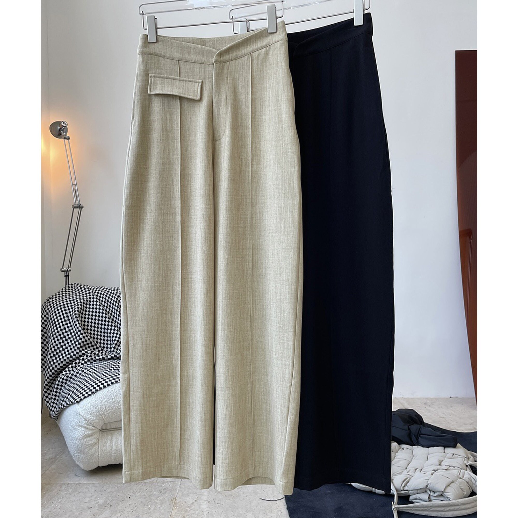 Wide Leg Suit Pants Extra Long Wide Leg Minimalist Trousers - Etsy