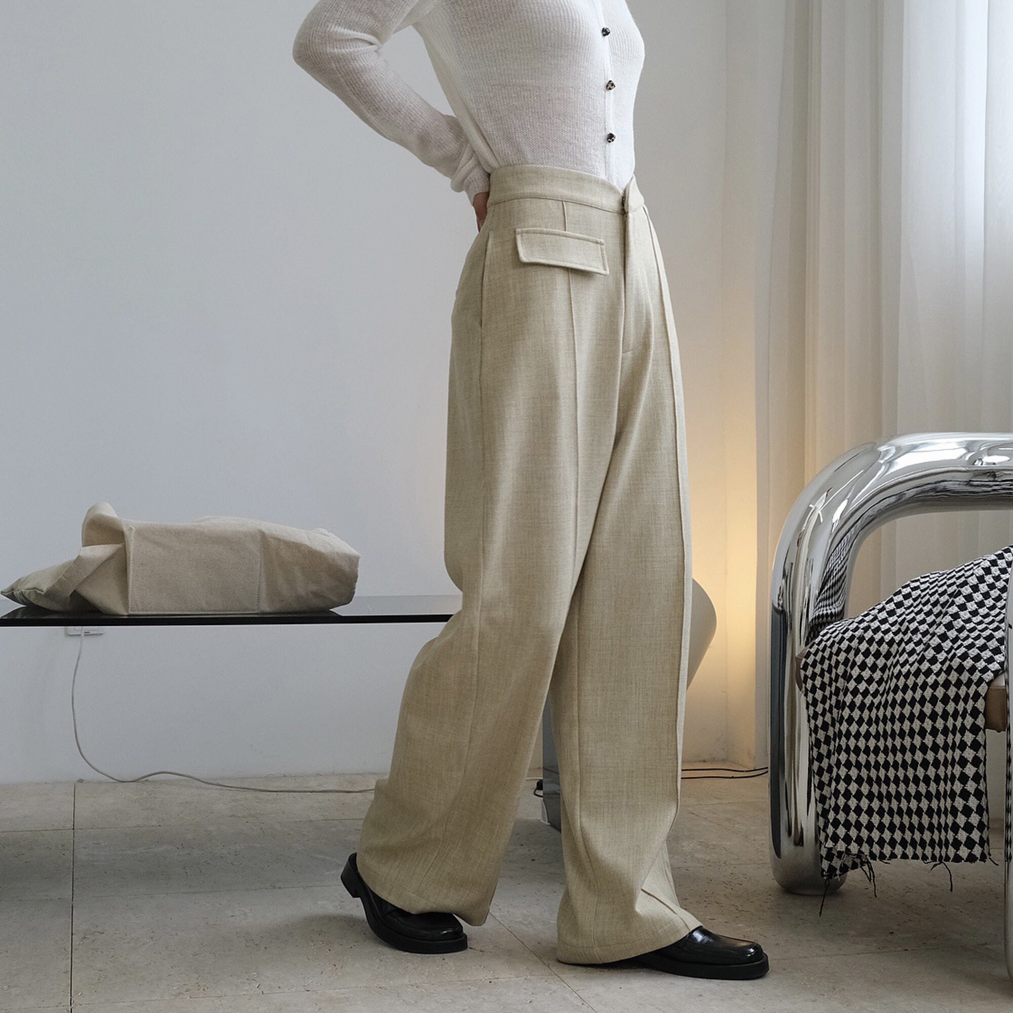 Wide Leg Suit Pants Extra Long Wide Leg Minimalist Trousers - Etsy
