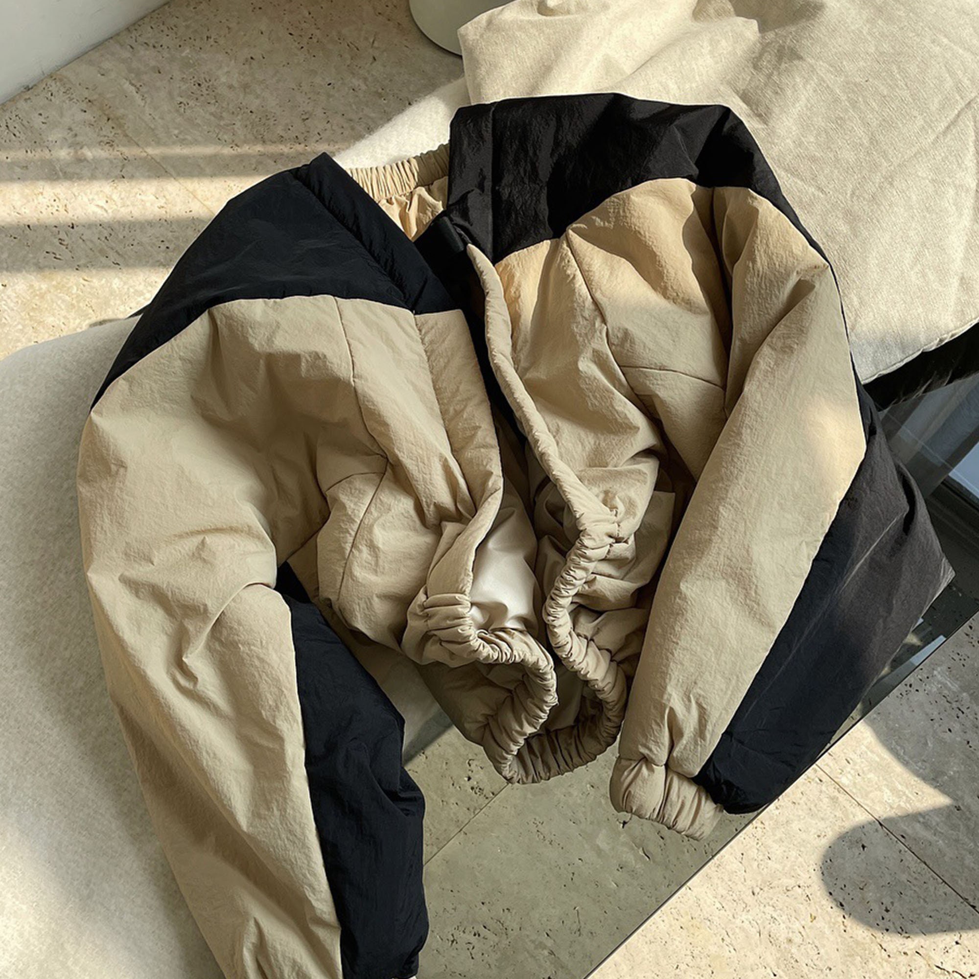 Crop Top Cape Padded Jacket Padded Shawl Color Black Puffy - Etsy