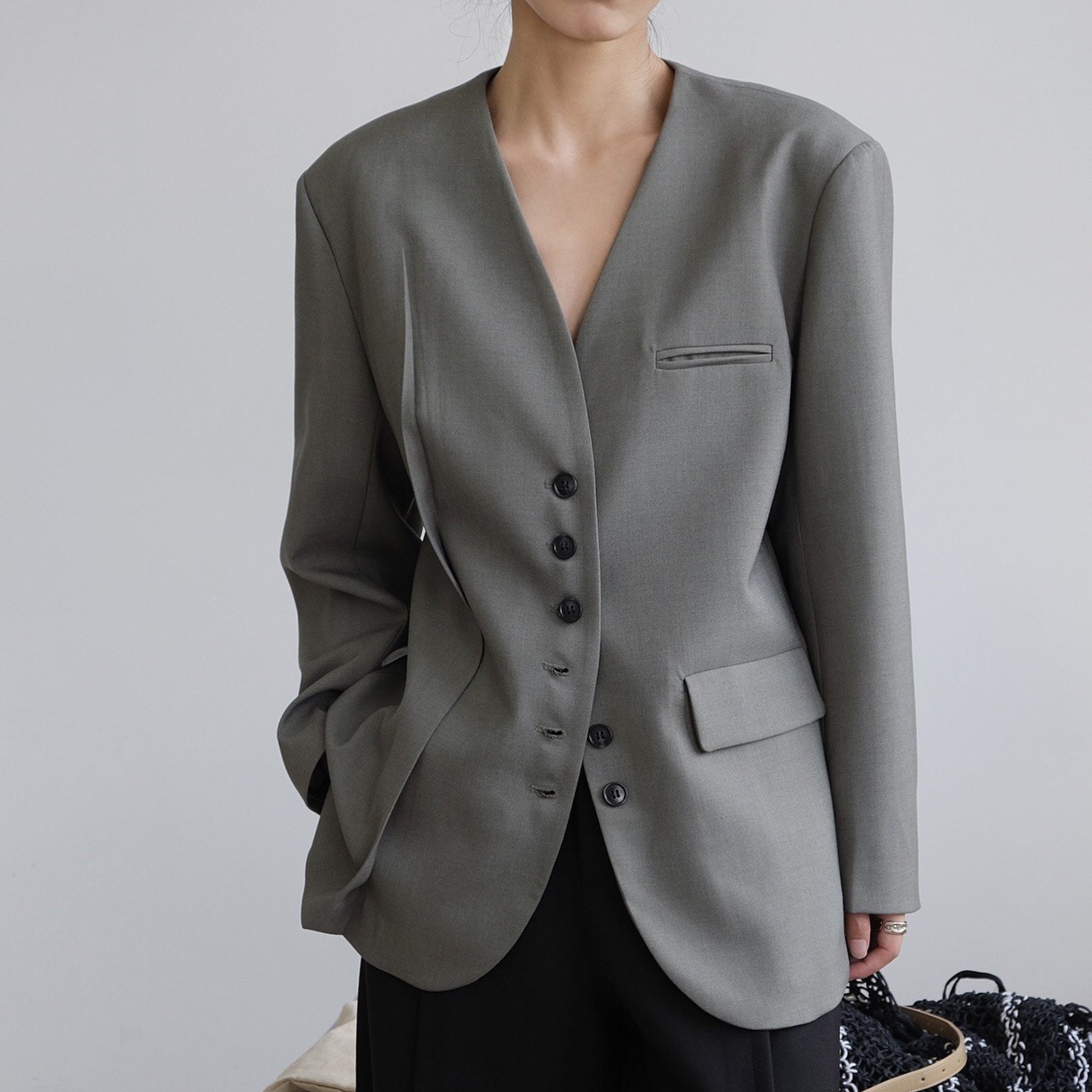 Minimalist Suit Spring Blazer for Women Oversized Blazer Wide - Etsy