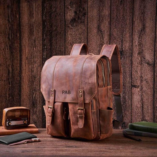 Leather Backpack - Etsy