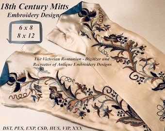 18th Century MITTS Machine Embroidery Design - Etsy