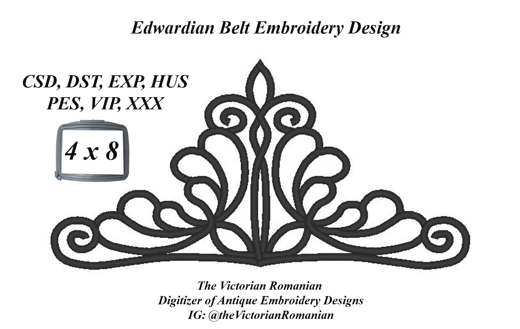 Edwardian Belt Machine Embroidery Design - Etsy