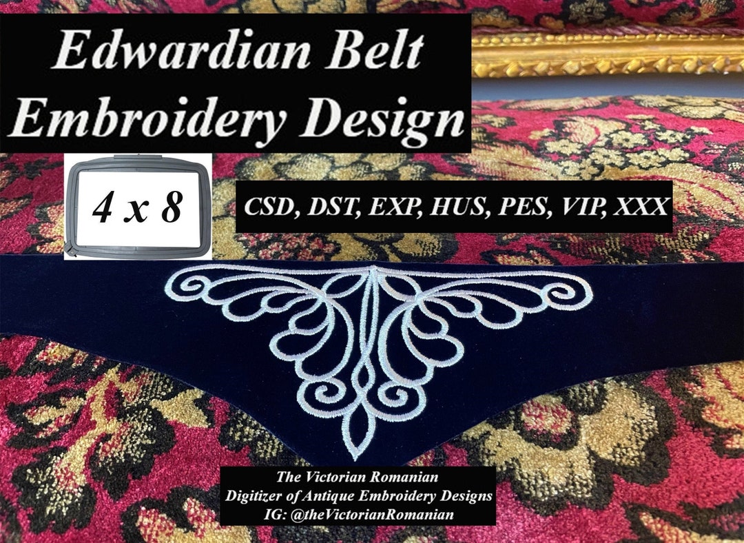 Edwardian Belt Machine Embroidery Design - Etsy