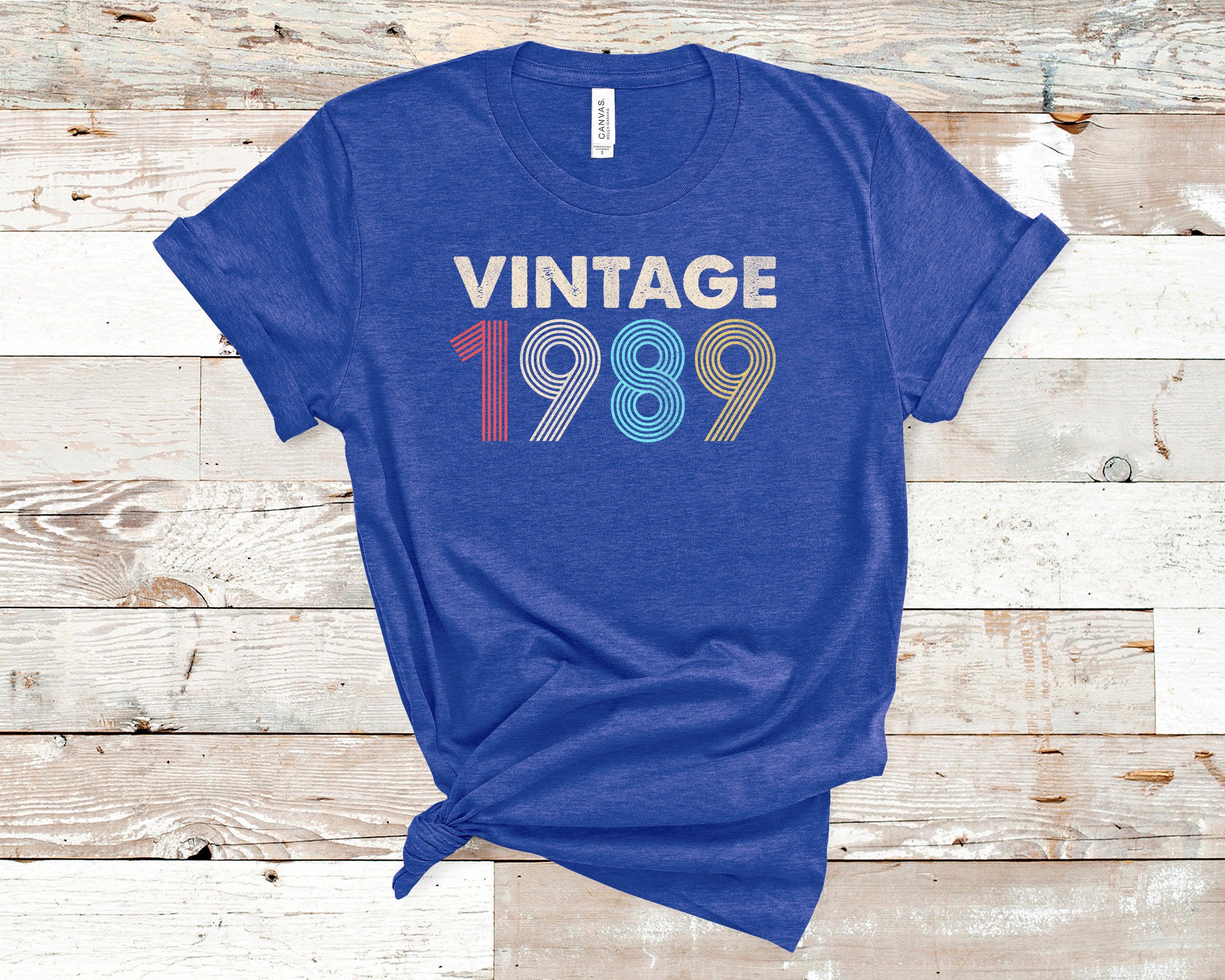 Vintage 1989 Shirt Distressed Retro Fade 32nd Birthday 32nd | Etsy