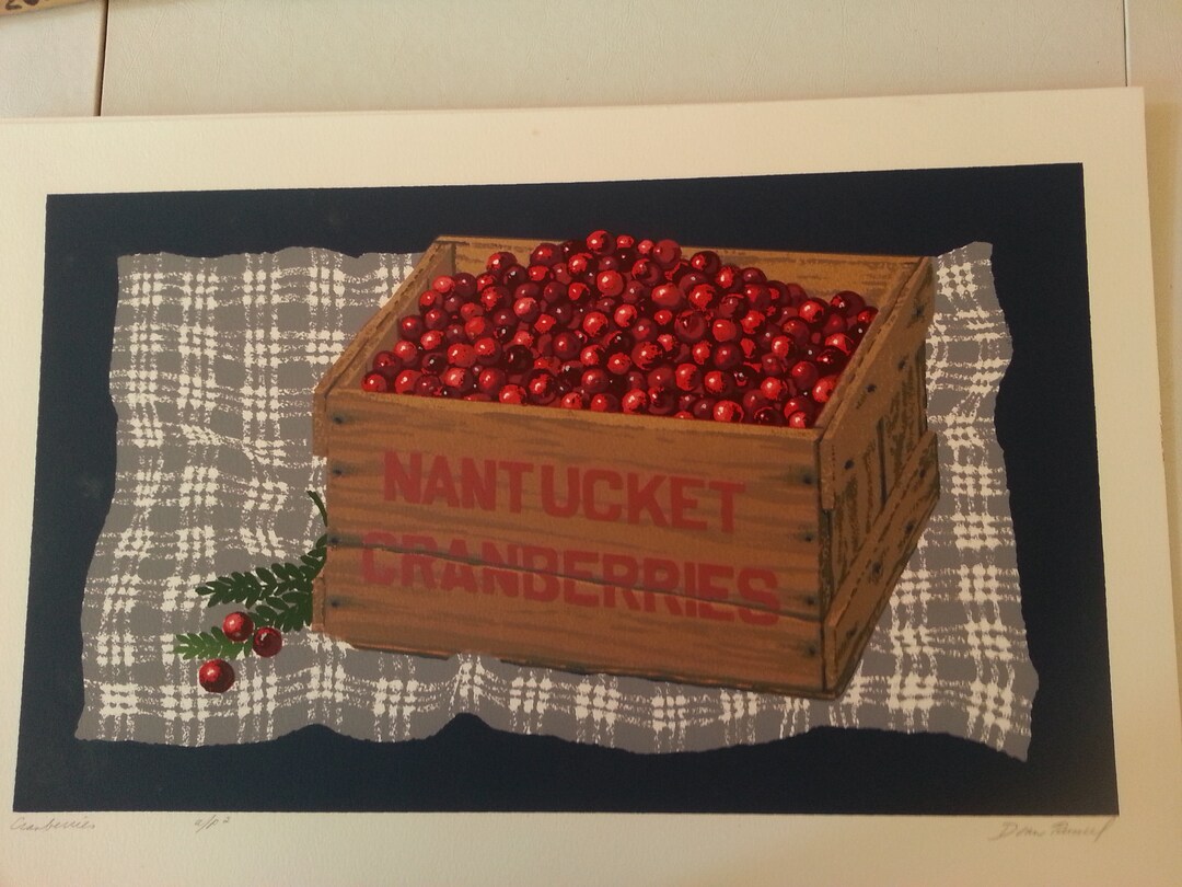 Nantucket, Cranberries, Nantucket Artist, Donn Russell, Red - Etsy