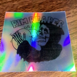 Rim Reaper Sticker (not Vinyl). Holographic, and Glossy - Etsy