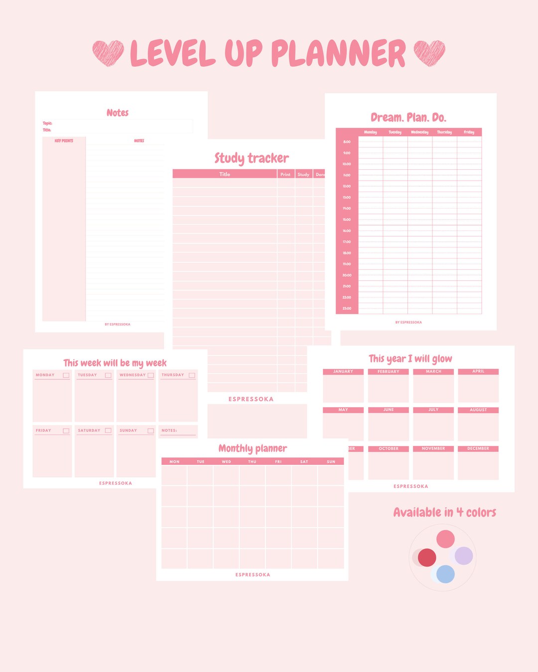 LEVEL UP PLANNER // Study Planner, Weekly, Monthly, Year Planner - Etsy