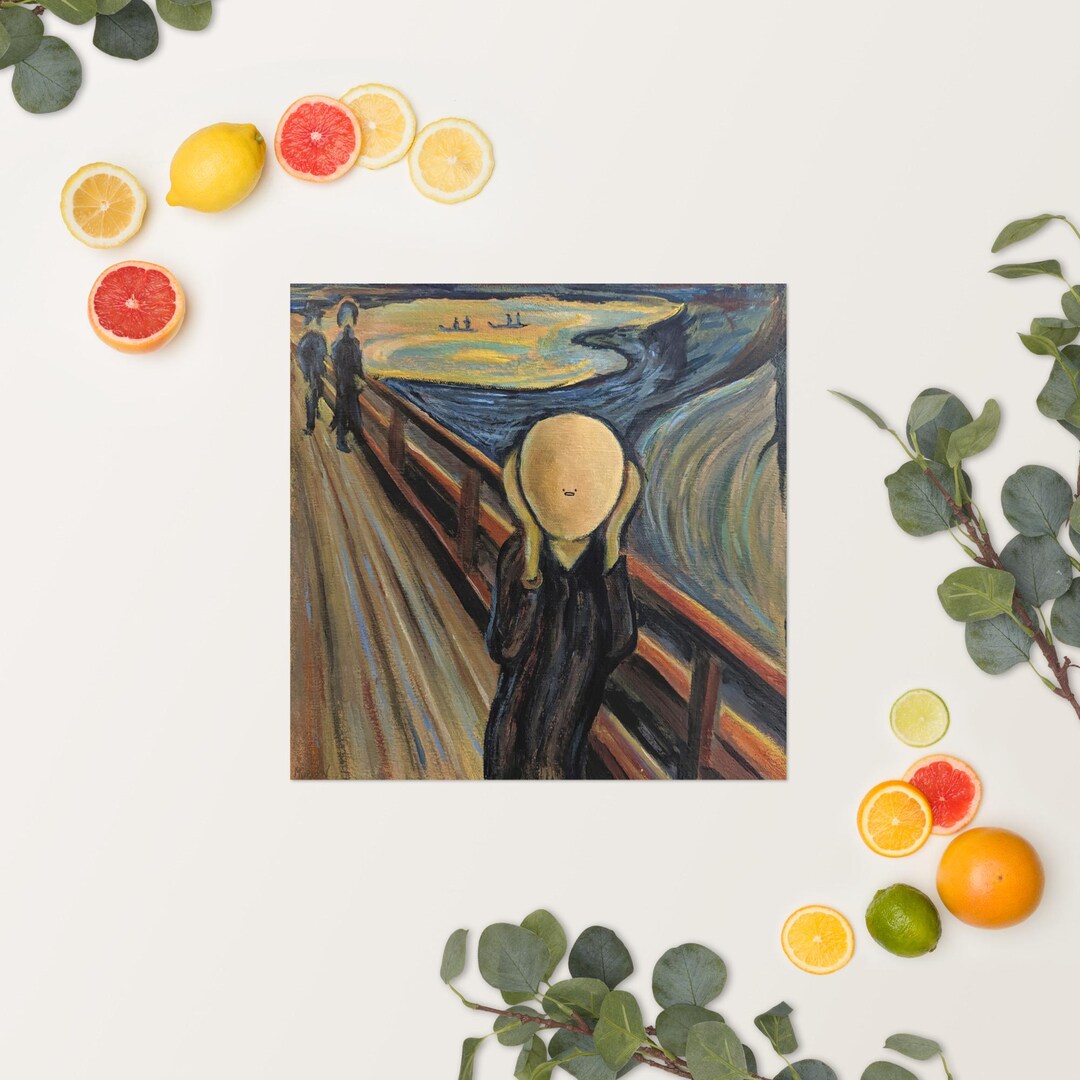 Cute the Scream Parody Poster – Quirky Cartoon Art Print – Fun Modern ...