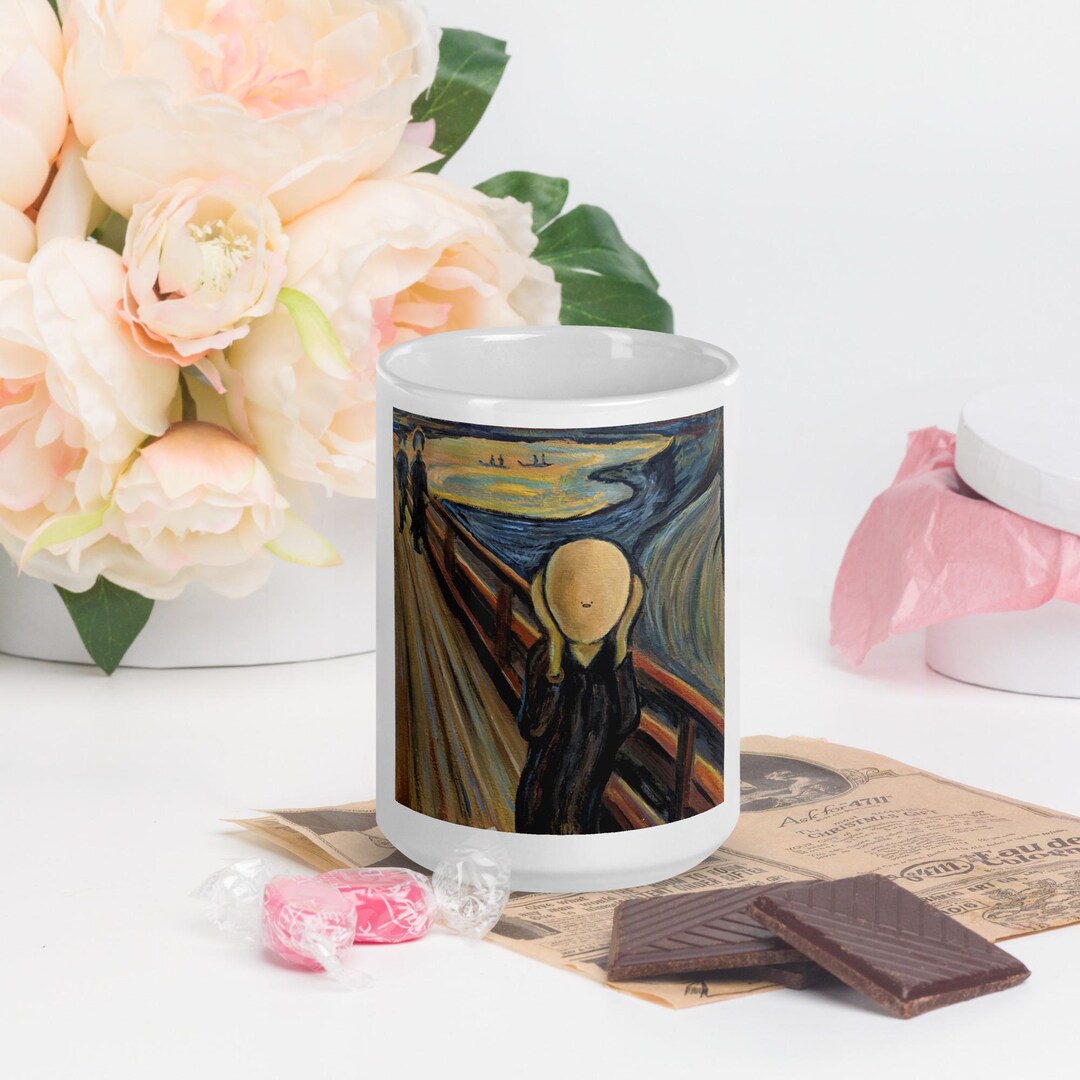 Cute the Scream Parody Mug – Funny Cartoon Art Coffee Cup – Unique Pop ...