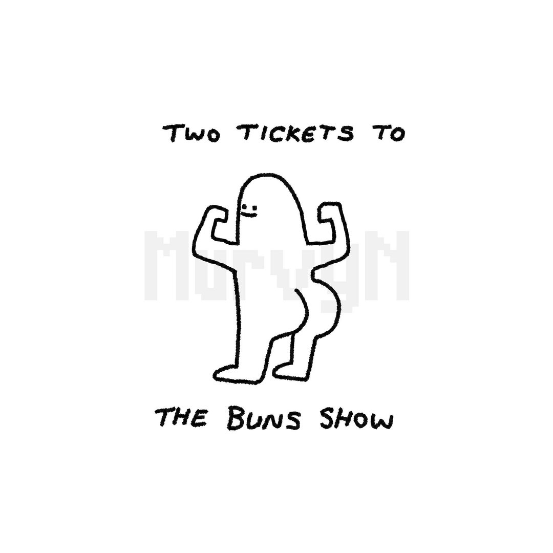 The Buns Show Cute Digital Print: Cartoon Character Art, Funny ...