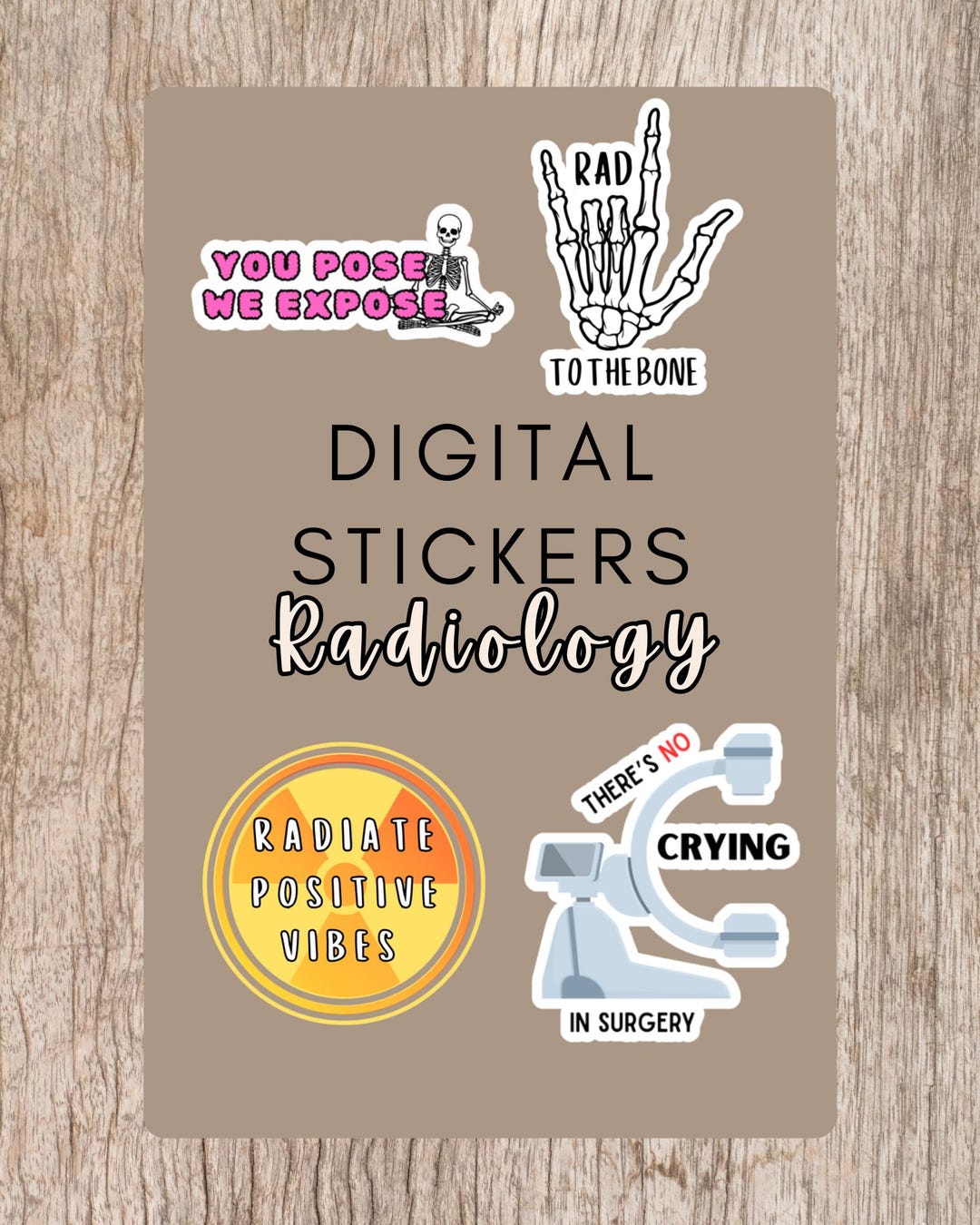 X-ray Design Stickers, 7 PNG Digital Stickers, Radiology Stickers, X ...