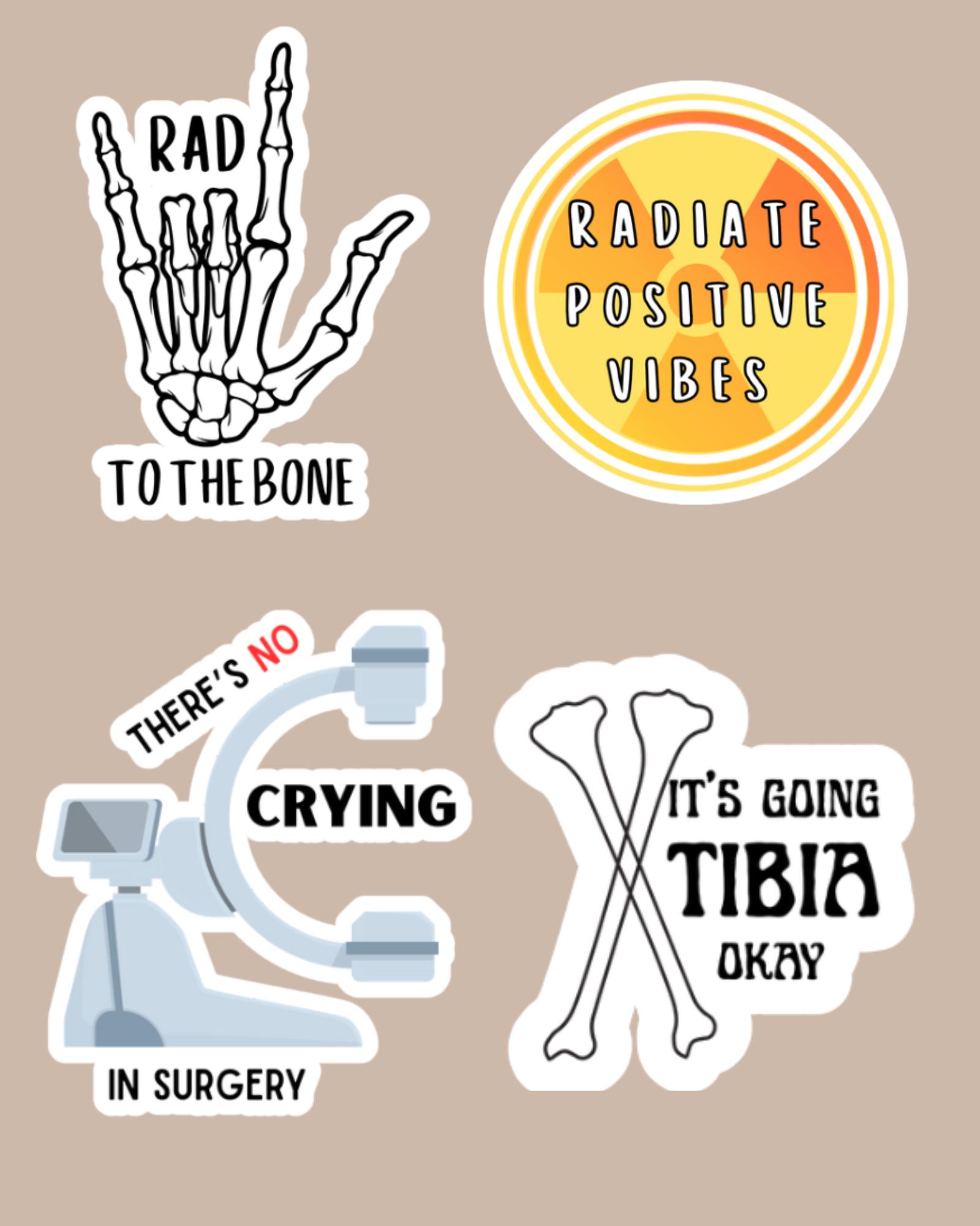 X-ray Design Stickers, 7 PNG Digital Stickers, Radiology Stickers, X ...