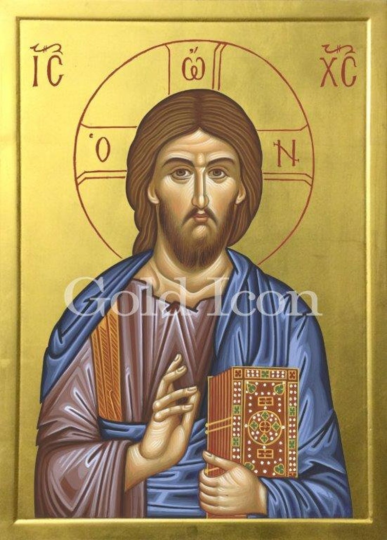 22k Gold Leaf Byzantine Icon, Lord Jesus Christ on Timber Panel - Etsy