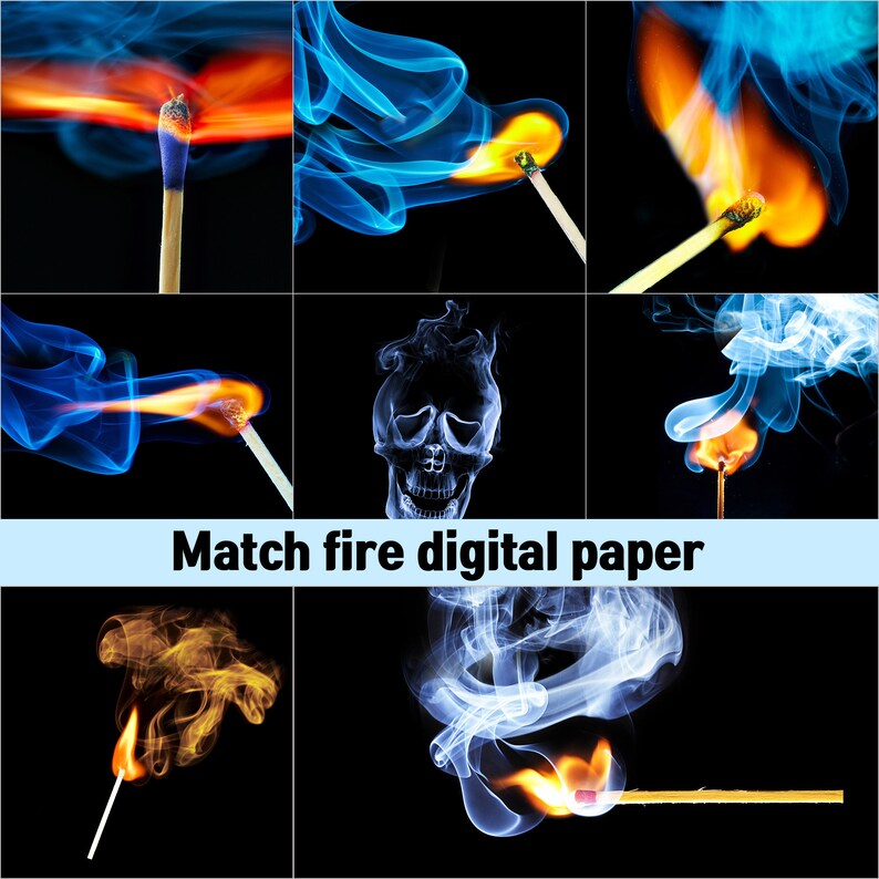 Match Fire, Flame, Skull, Skeleton, Fire, Instant Download, Smoke ...