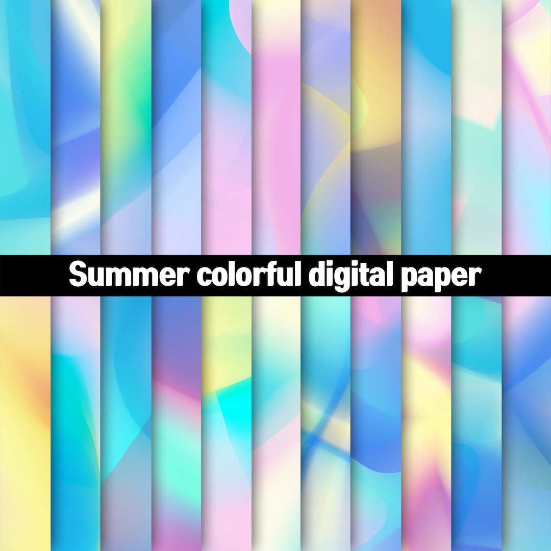 21 Summer Colorful Digital Paper 12 Inch 300 Dpi Instant Download - Etsy