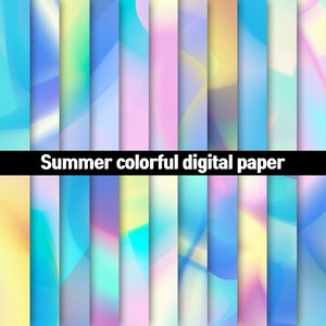 21 Summer Colorful Digital Paper 12 Inch 300 Dpi Instant Download - Etsy