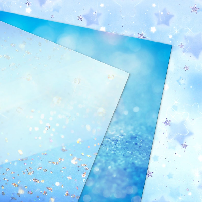 Glittering Blue, Digital Paper,summer Backgrounds, Printable ...