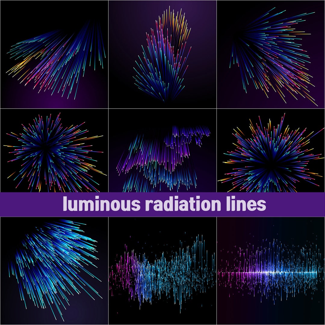 Colorful Gradient, Luminous Radiation Lines, Technology Photosensitive ...