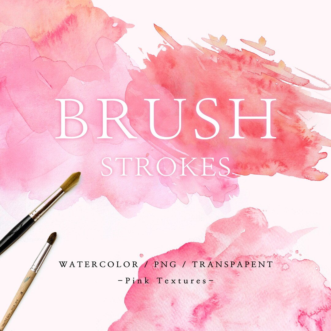 Pink Brush Strokes, Pink Confetti, Design Elements, Watercolor Brush ...