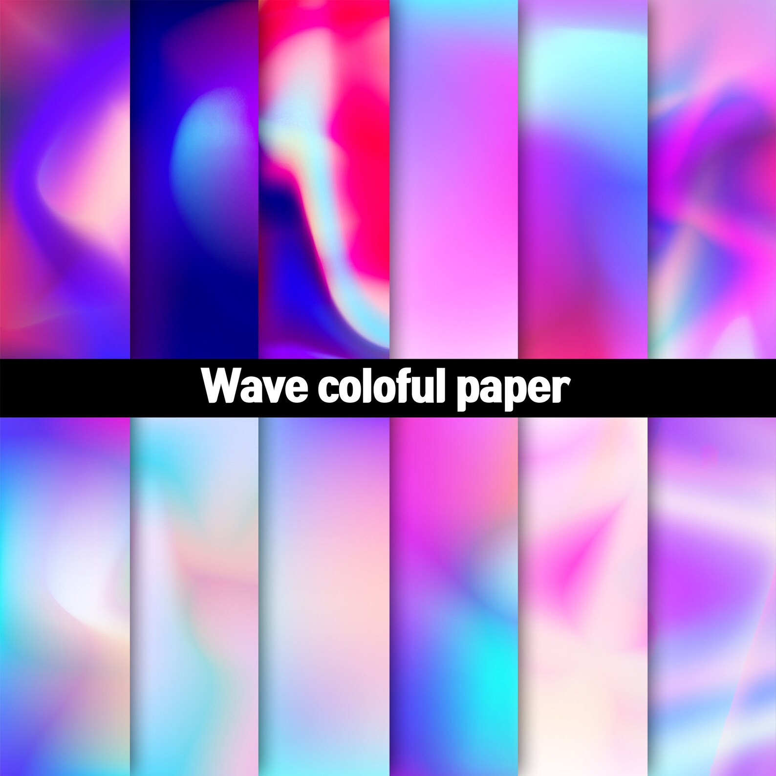 Wavy Lines Pattern, Colorful Digital Paper, Instant Download, Scrapbook ...