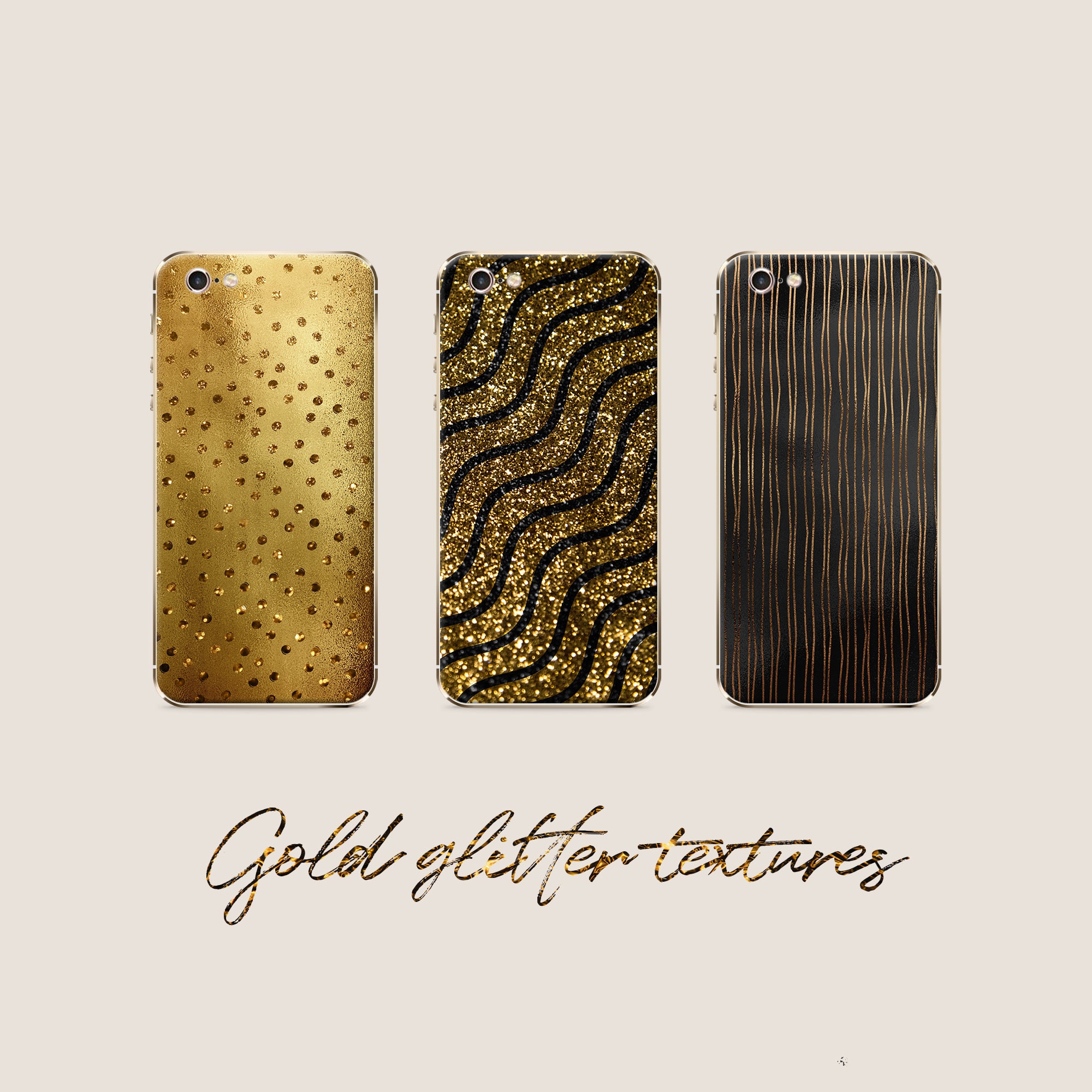 Gold Foil Digital Papers, Shape and Line, Scrapbook, Christmas Instant ...