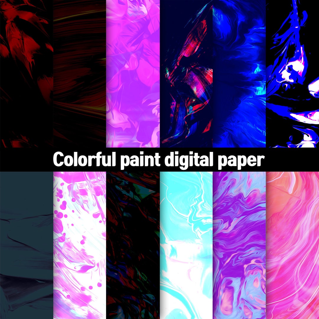 Colorful Paint, Digital Paper, Colorful Paint Backgrounds, Pop Art ...