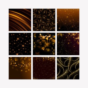 Gold Star Glitter Foil Digital Paper Glam Sparkle - Etsy