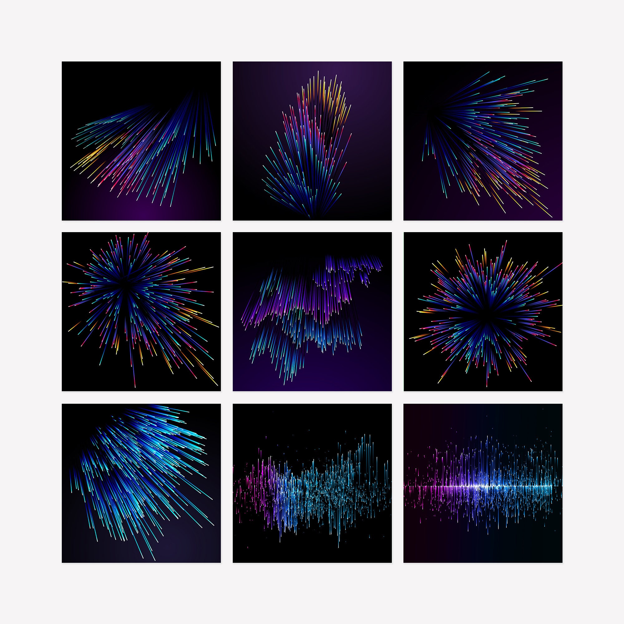 Colorful Gradient, Luminous Radiation Lines, Technology Photosensitive ...