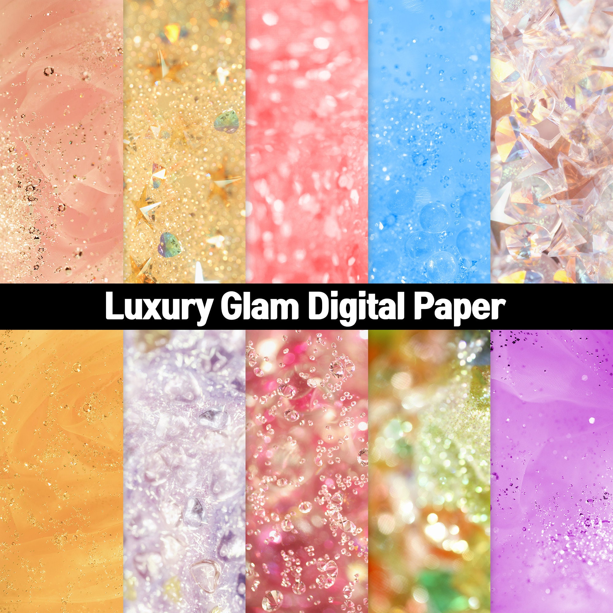 Luxury Glam Digital Paper, Foil Metallic Background,glitter Texture ...