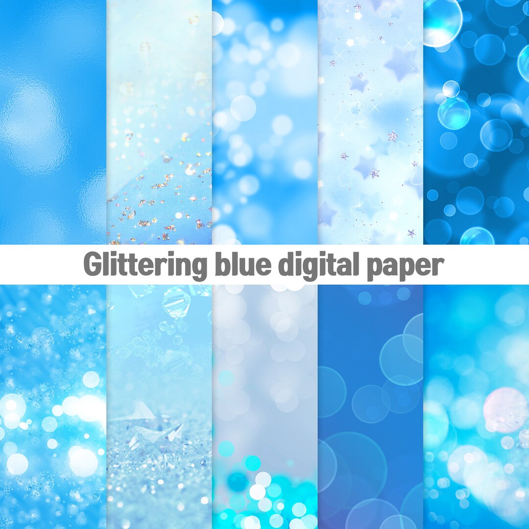 Glittering Blue, Digital Paper,summer Backgrounds, Printable ...