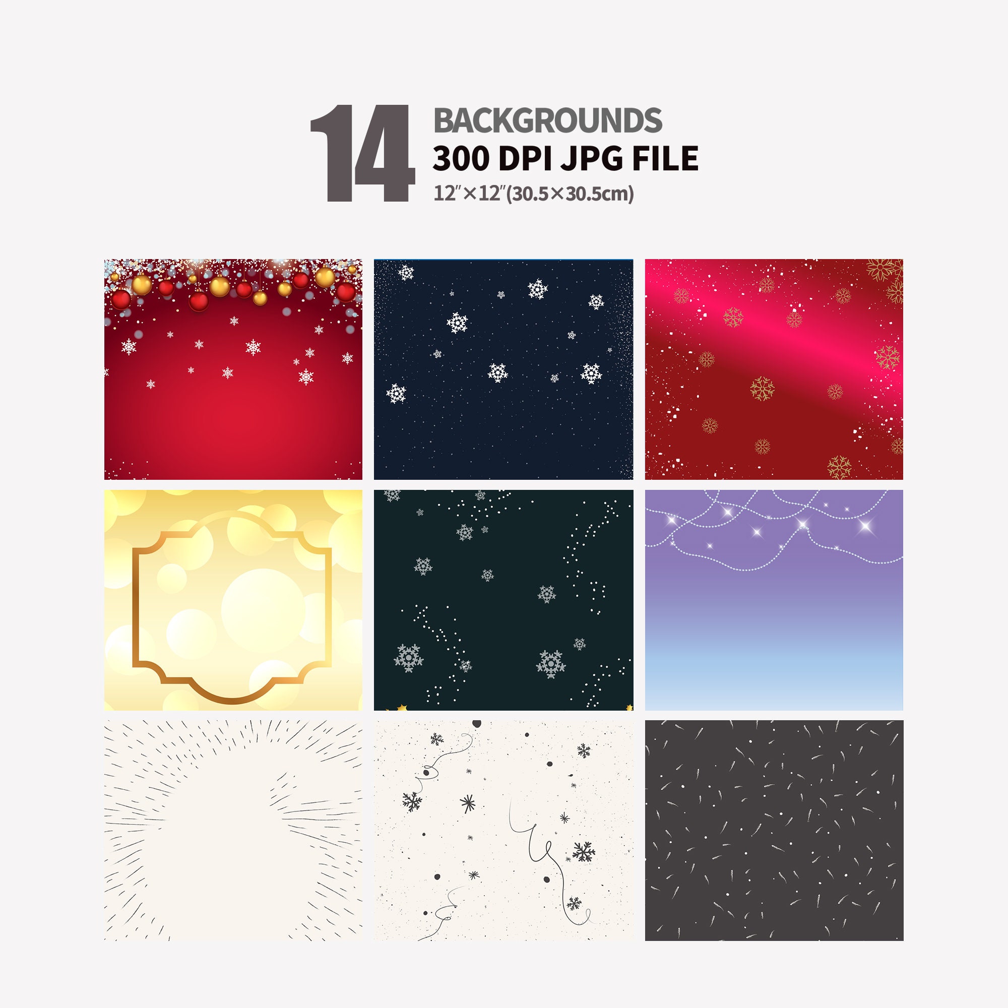 Christmas, New Year Digital Paper, Snowflake Bokeh Holiday Background ...