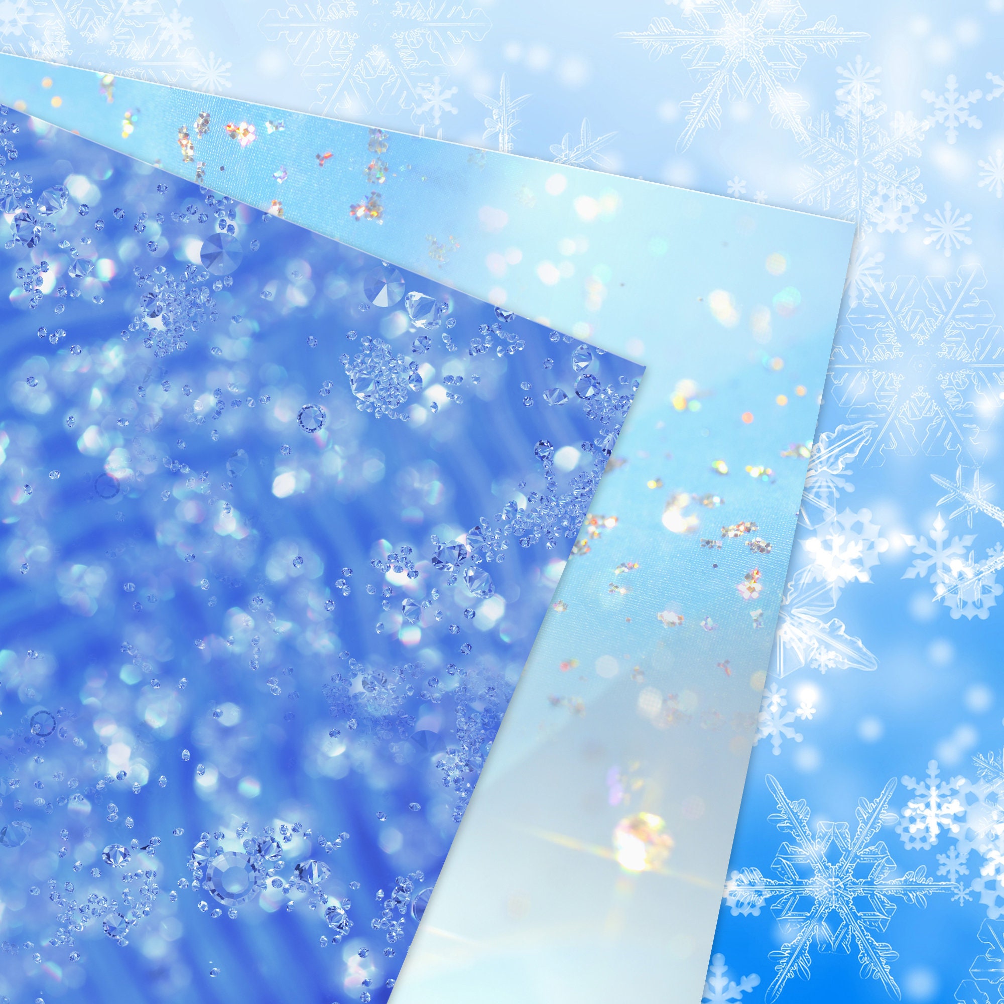 Blue Glitter Digital Paper,printable Scrapbook Paper,instant Download ...