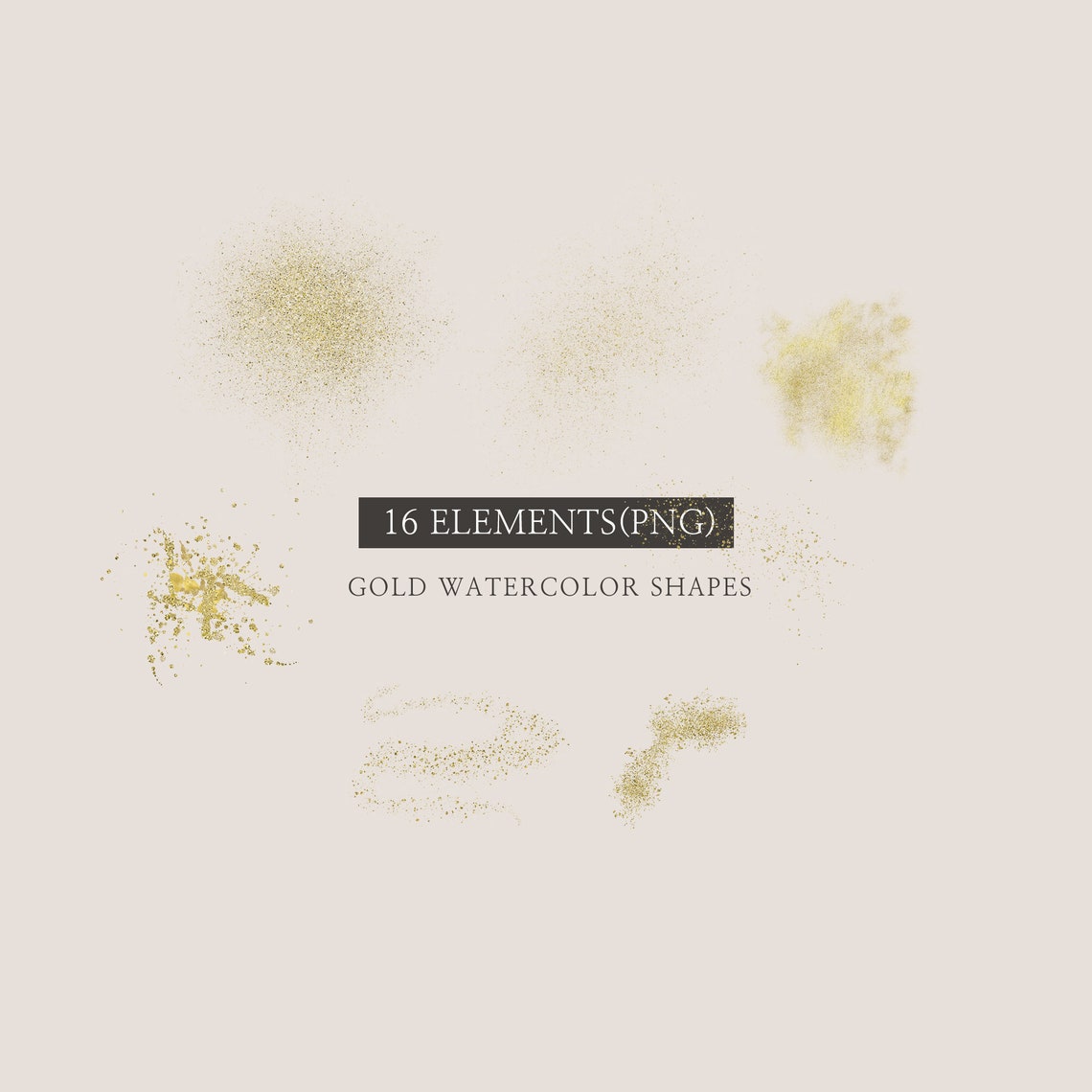 Gold Brush Strokes Clipart, Gold Glitter, Gold Confetti, Gold Splotches ...