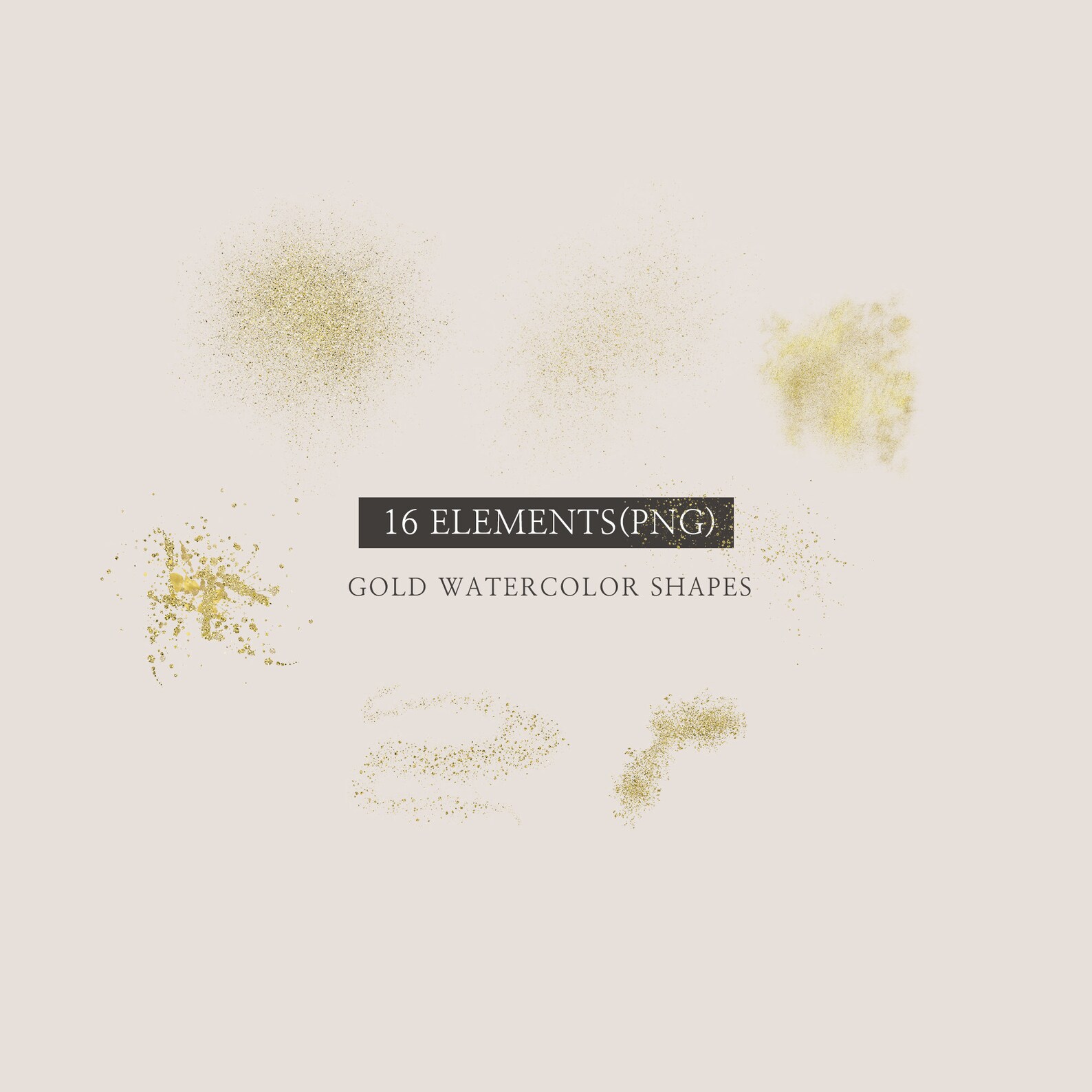 Gold Brush Strokes Clipart, Gold Glitter, Gold Confetti, Gold Splotches ...