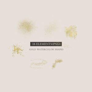 Gold Brush Strokes Clipart, Gold Glitter, Gold Confetti, Gold Splotches ...