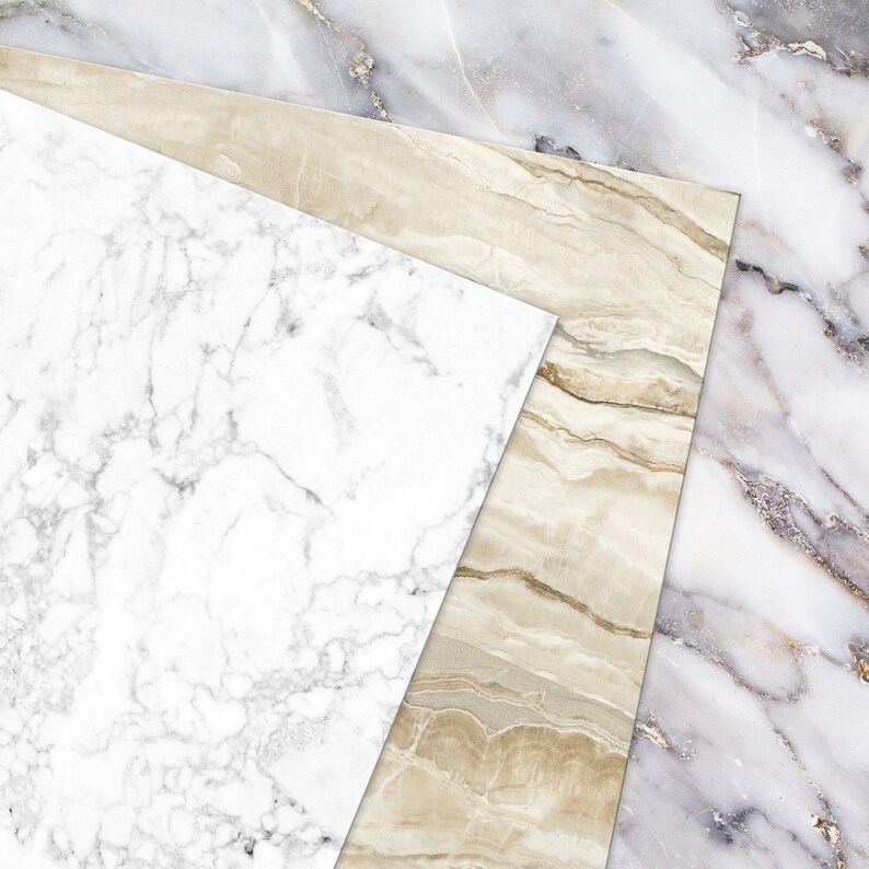 Mixed Colors Marble Digital Paper, Stone Rock Crystal Realistic ...