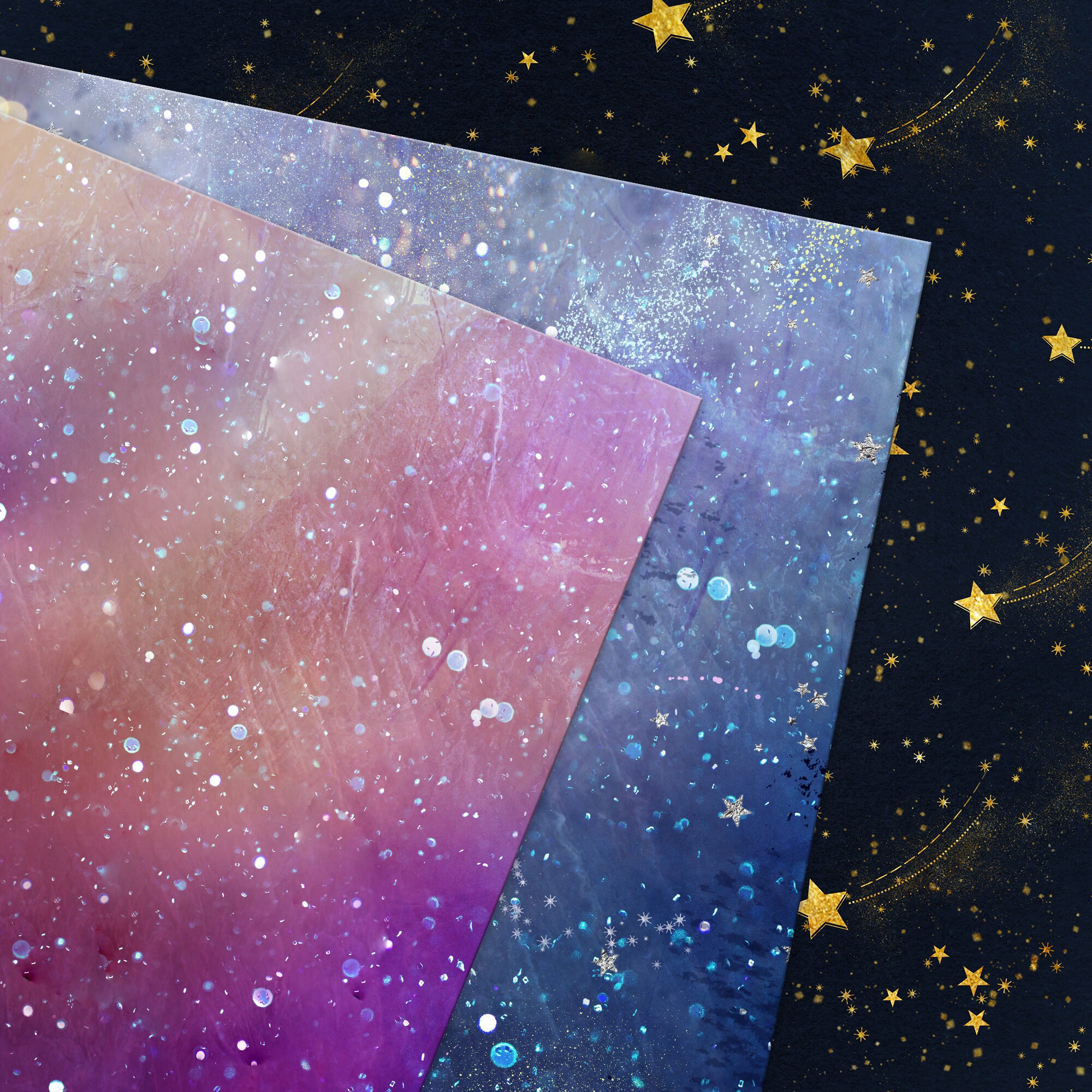 Starry Night Digital Paper, Digital Scrapbooking Kit, Night Sky Dream ...