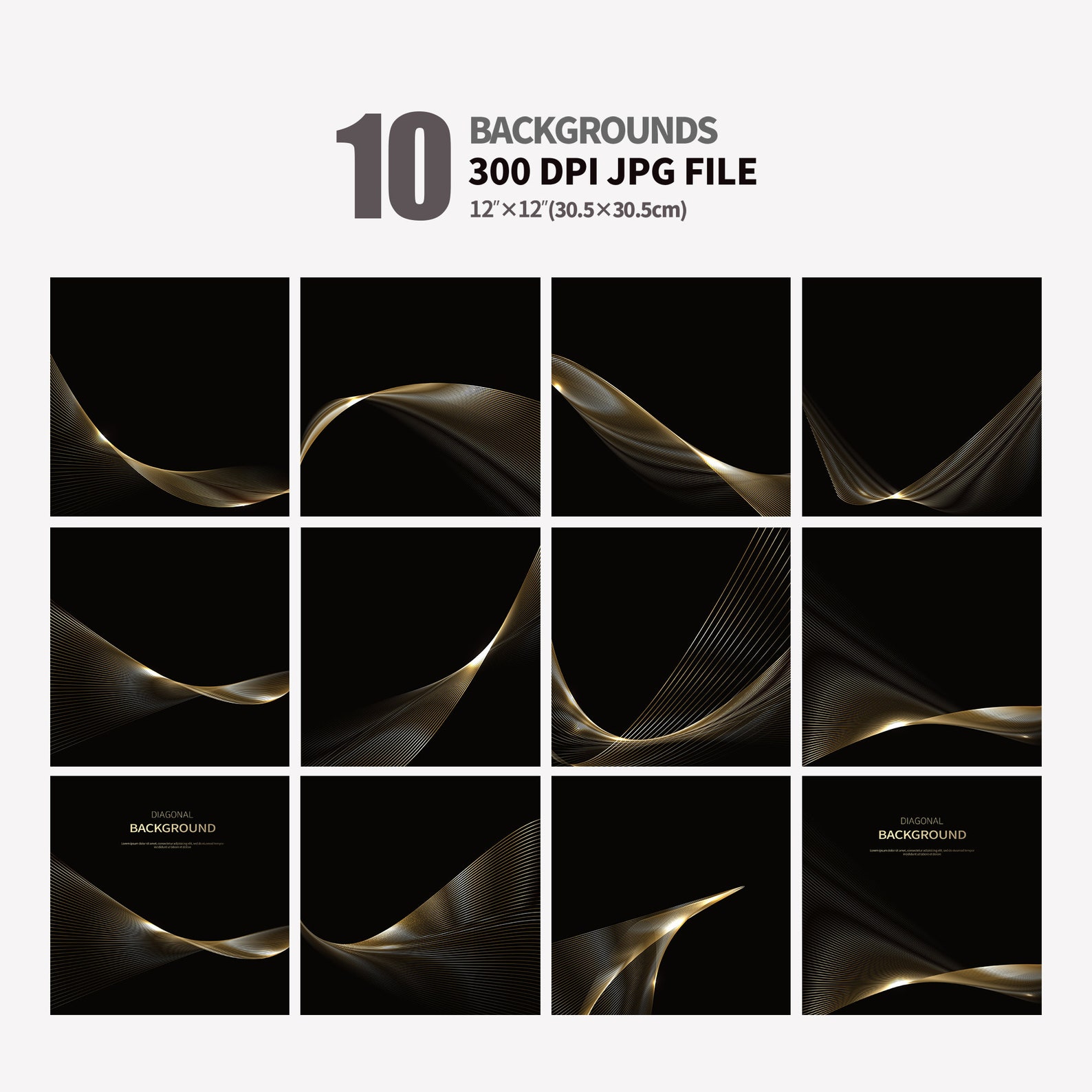 Gold Line Gold Collection, Line Art Modern Clipart Digital Clipart ...