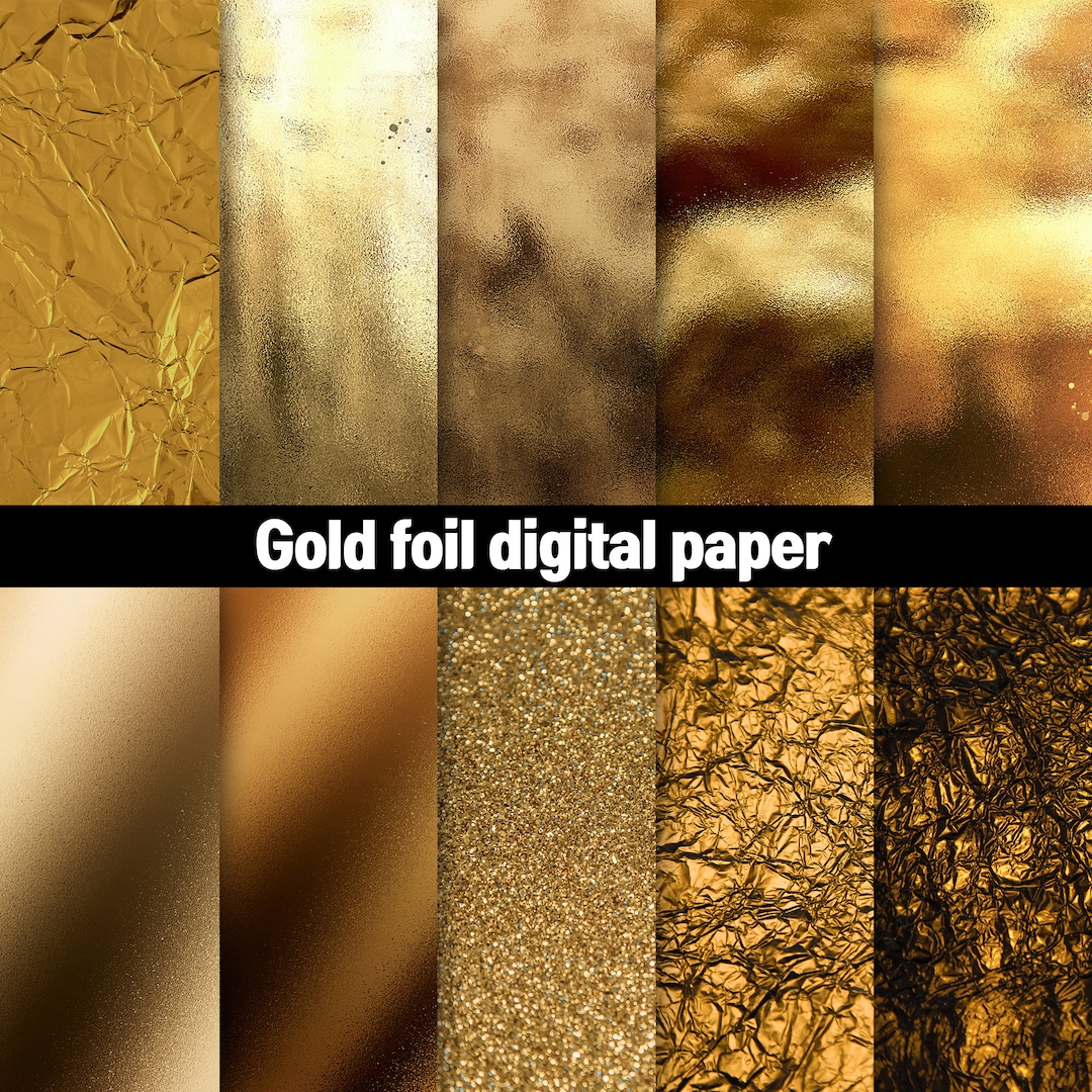 Gold Foil Digital Paper, Gold Textures, Gold Foil Textures, Shimmer ...