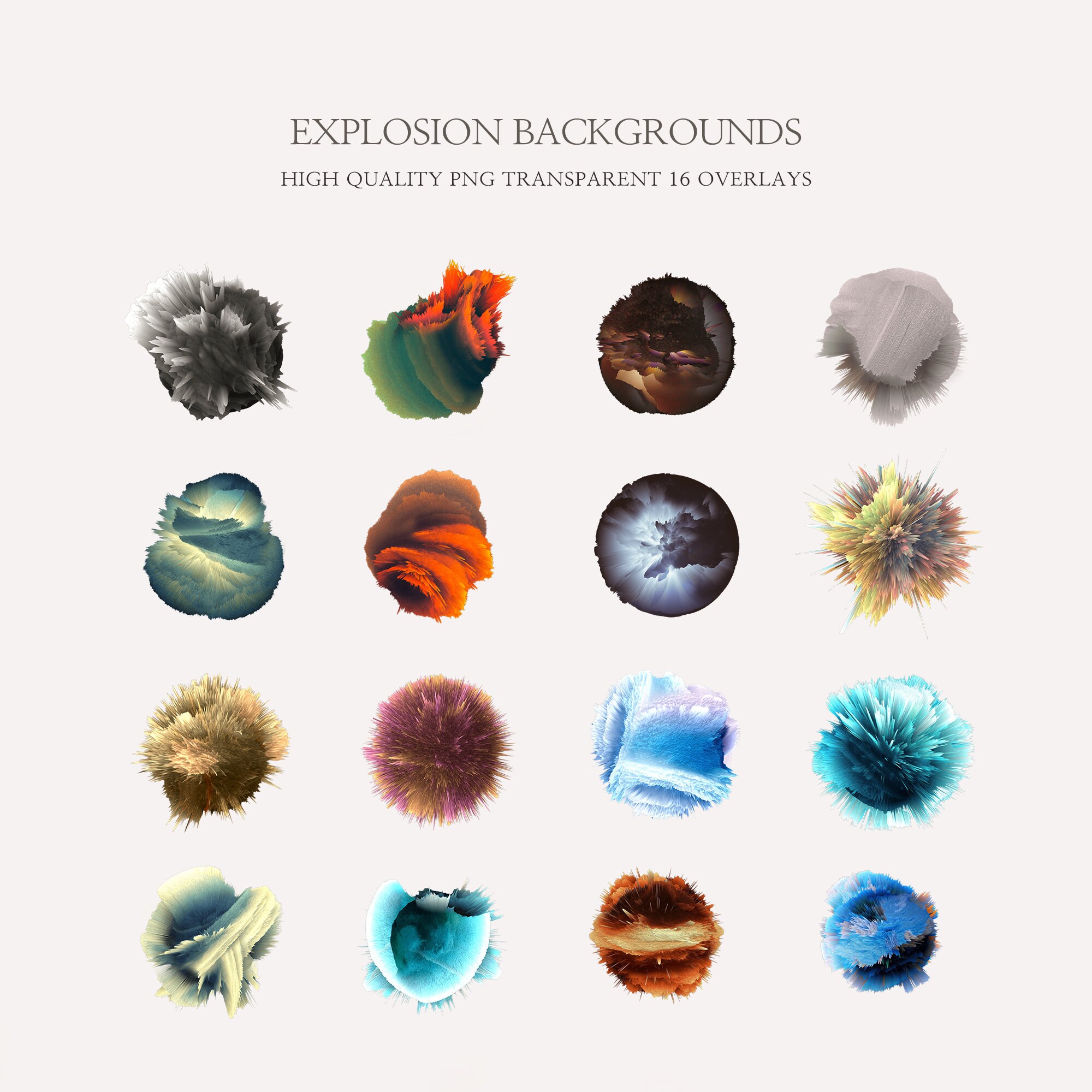 EXPLOSION Backgrounds Digital Paper, Explosion Effect, Dust Backdrop ...