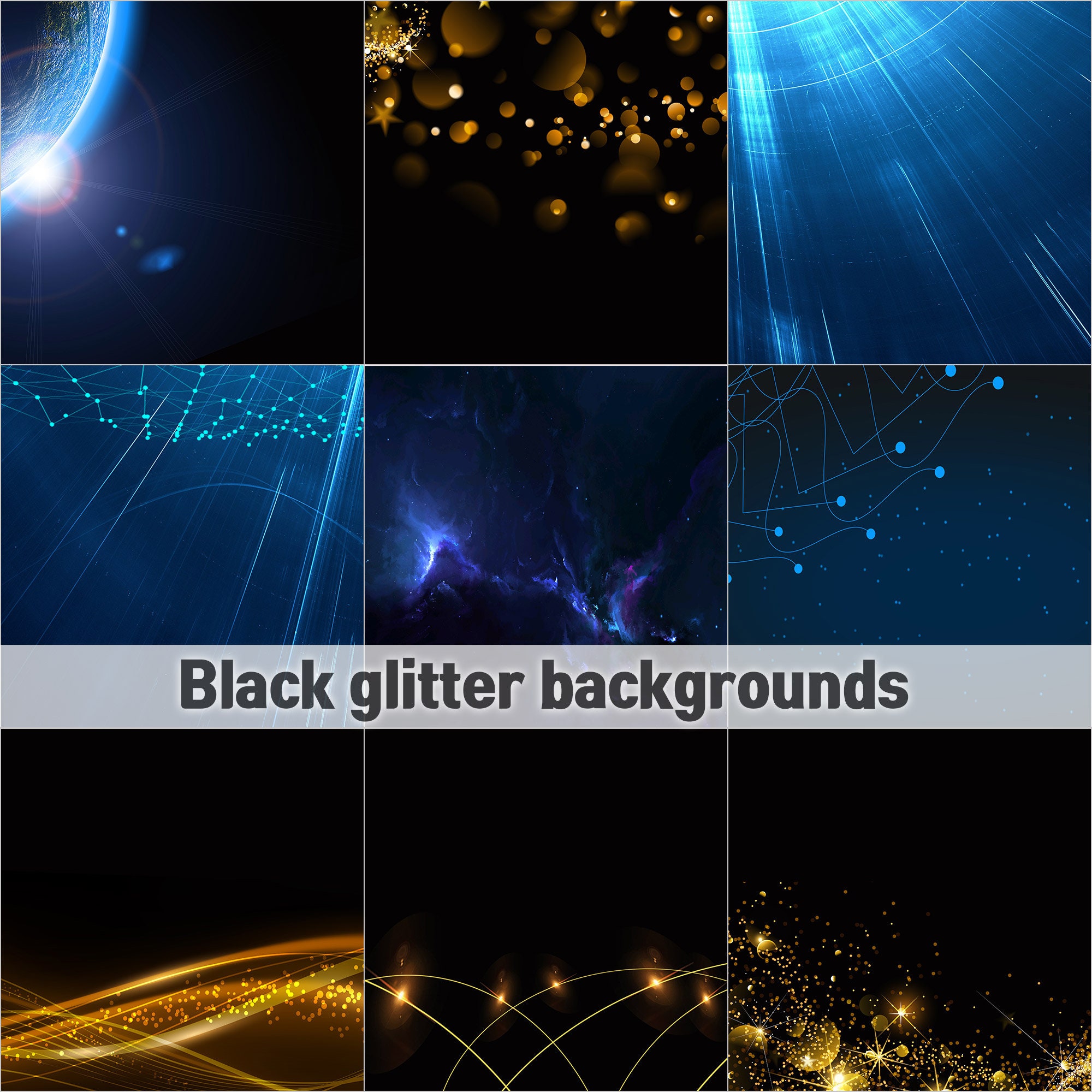 Fondos de brillo negro Clipart, texturas de brillo glam, brillo digital ...