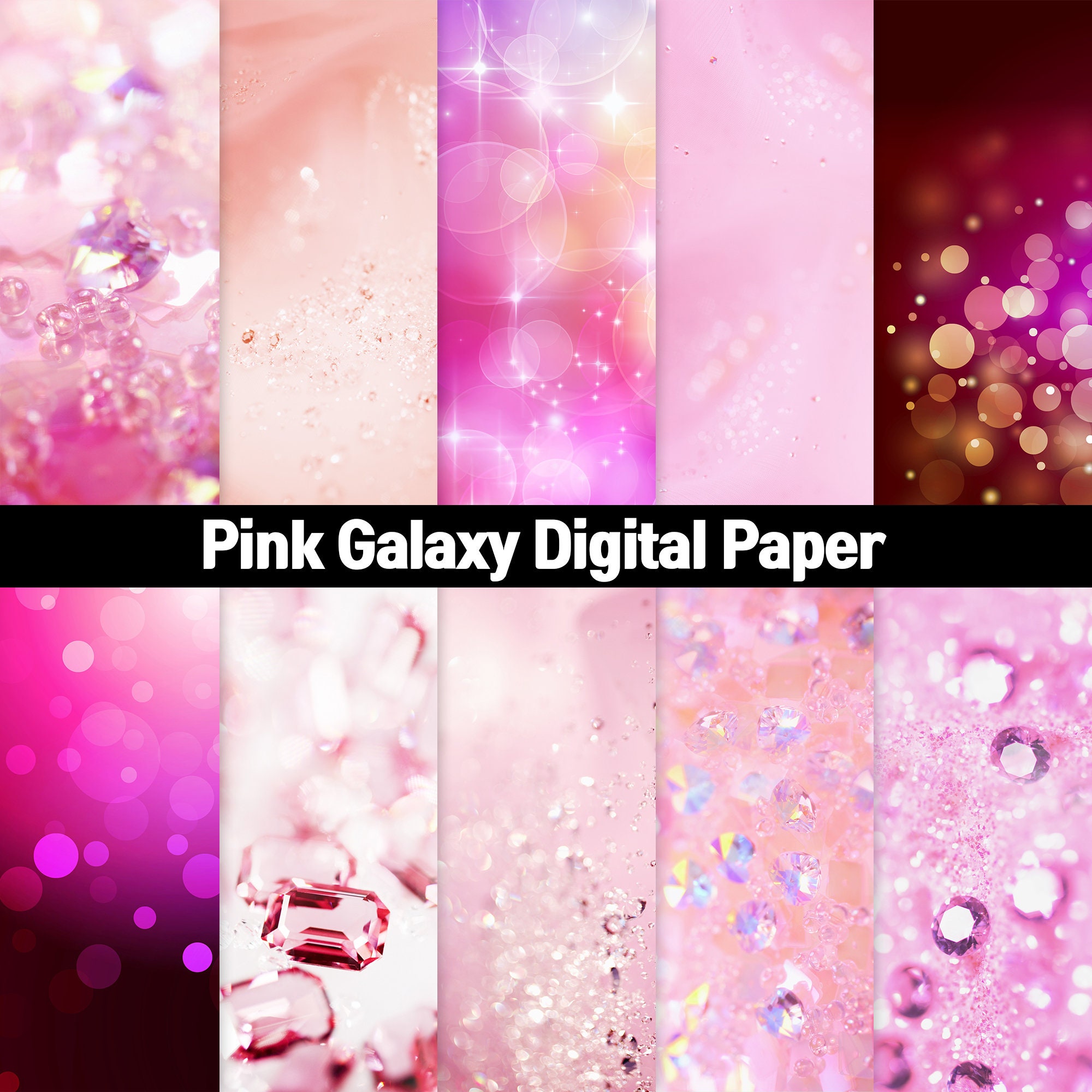 Pink Galaxy Digital Paper,star Backgrounds,blush Pink Patterns,silver ...
