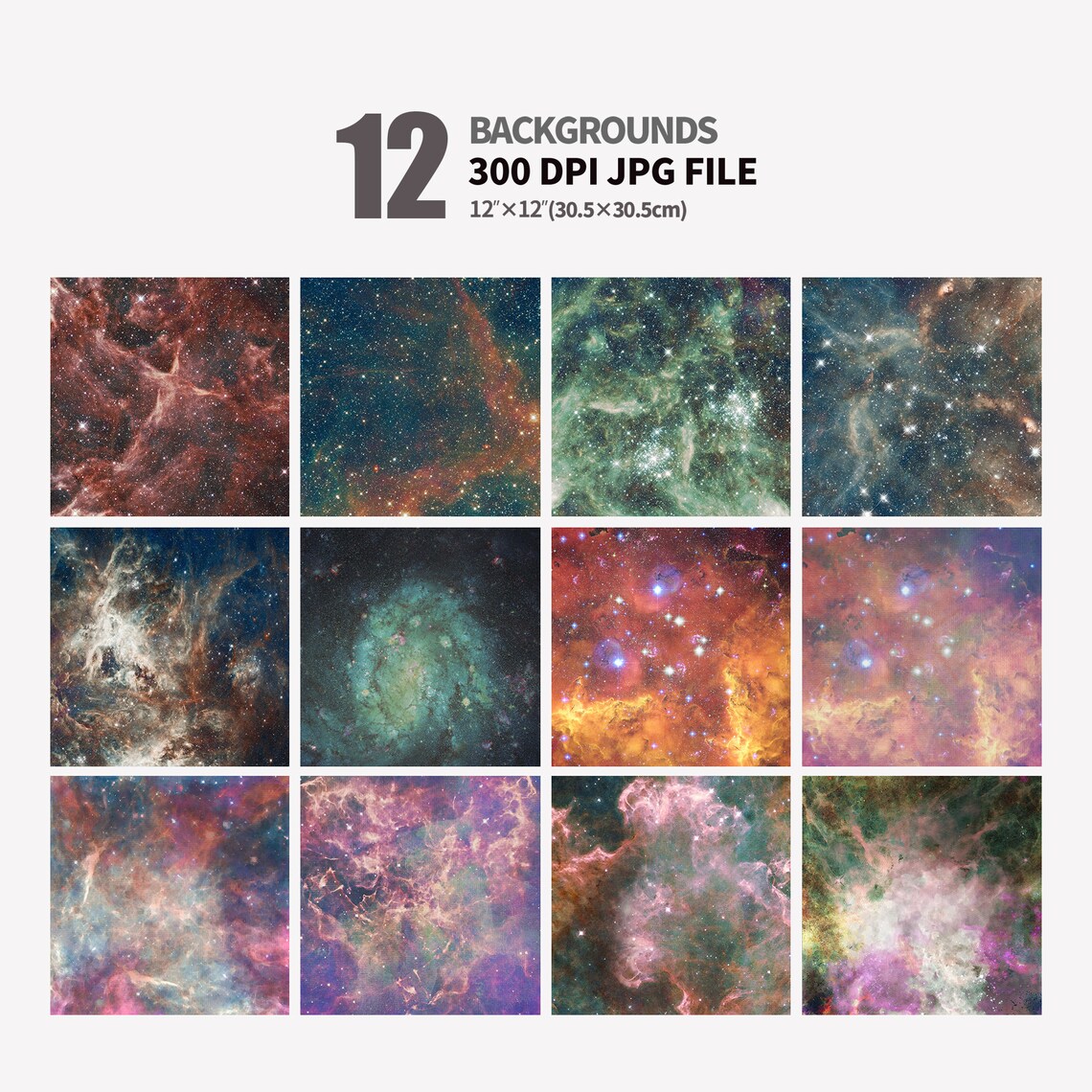 Cosmic Paper, Watercolor, Galaxy Digital Paper, Space Background, Star ...