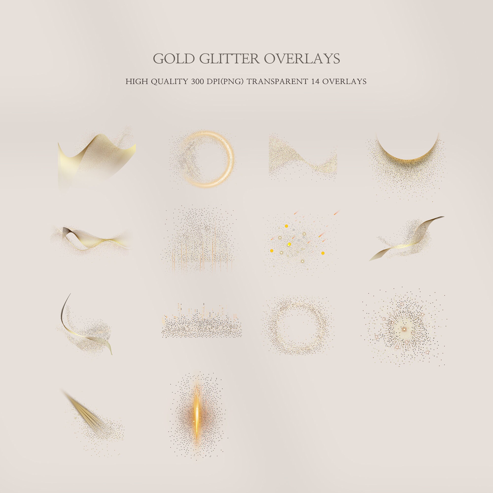 Gold Glitter Clip Art, Gold Dust Clipart, Fairy Dust, PNG Files ...