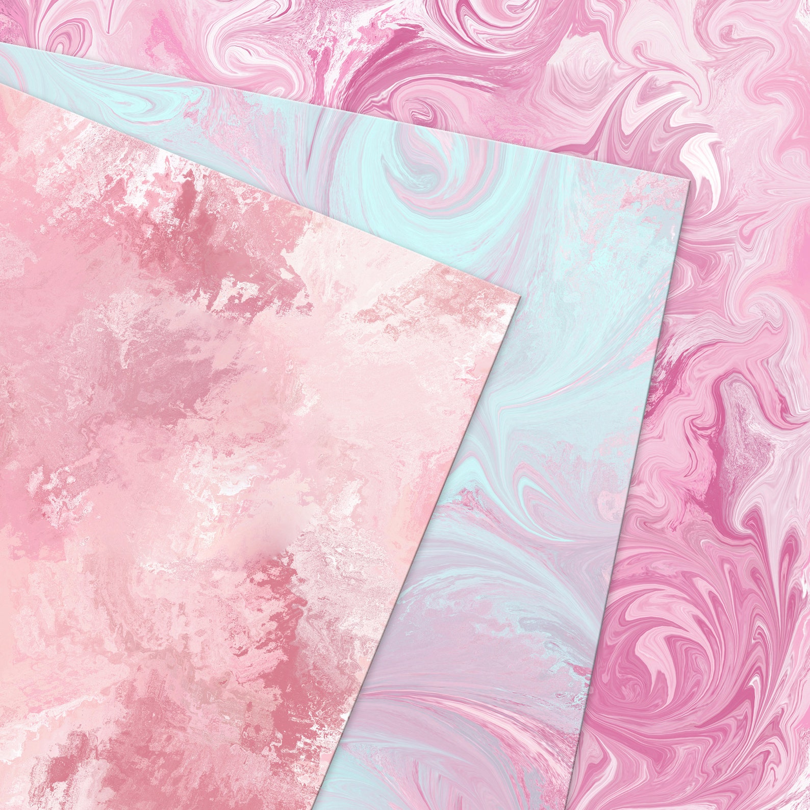 Liquid Ink Pink Digital Paper, Printable Scrapbook Paper With Ink ...