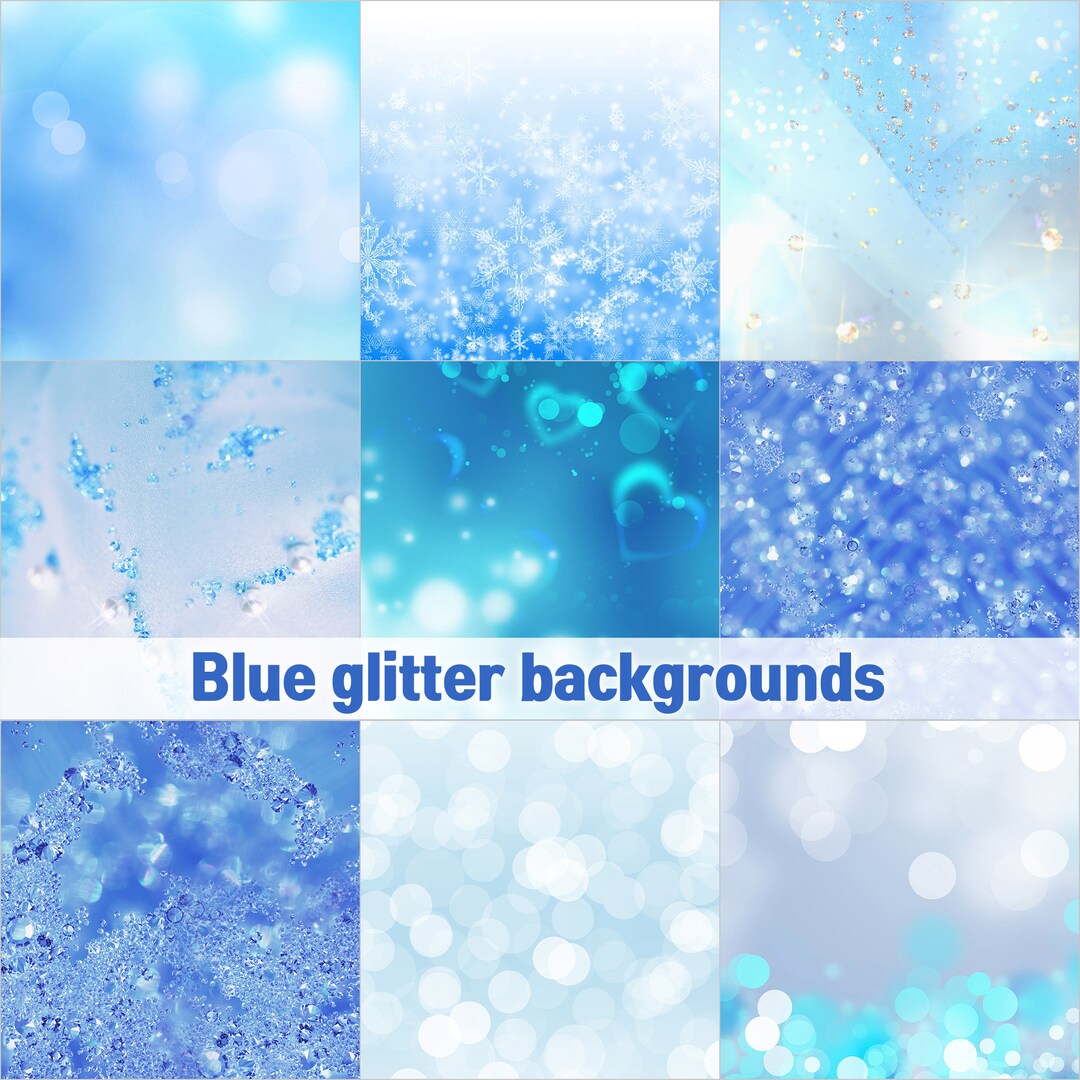 Blue Glitter Digital Paper,printable Scrapbook Paper,instant Download ...