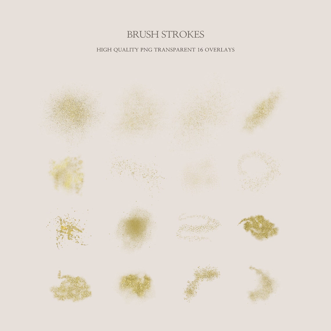 Gold Brush Strokes Clipart, Gold Glitter, Gold Confetti, Gold Splotches ...