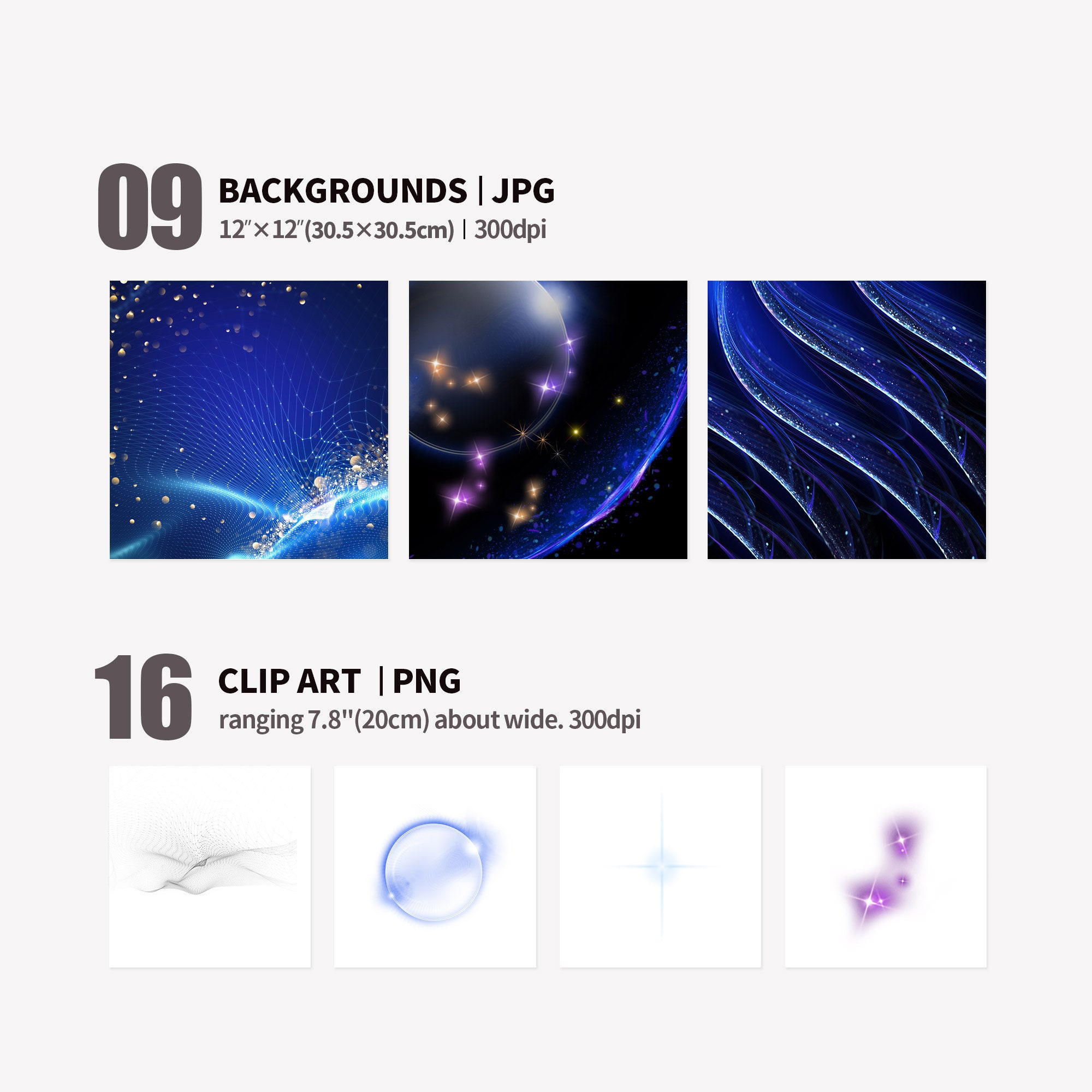 Blue Cosmic Glitter Textures: Celestial Galaxy Overlays (digital ...
