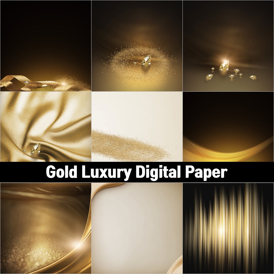 Gold Luxury Digital Paper, Gold Textures, Gold Glitter Backgrounds ...